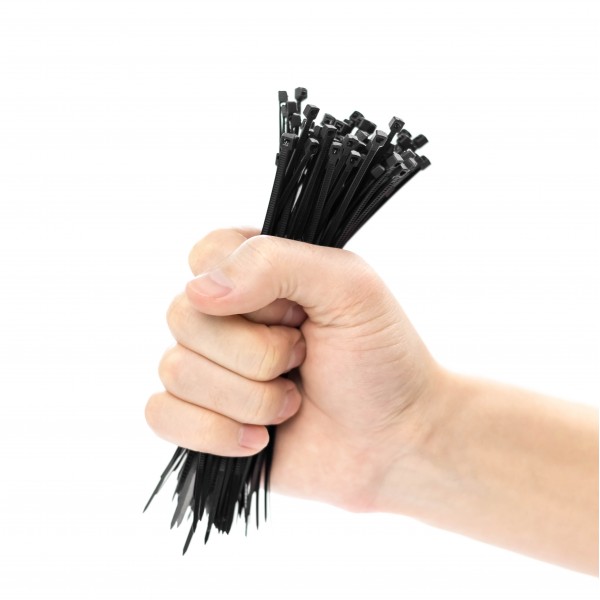 8 Inch Zip Ties | Black Nylon Zip Ties | Farm Plastic Supply